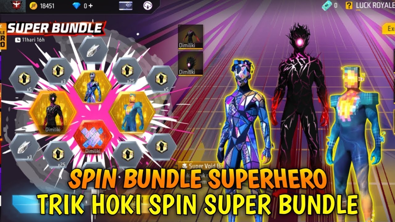 SPIN BUNDLE SUPERHERO TRIK SPIN SUPER BUNDLE VOID PIXEL FUSION FREE FIRE - YouTube