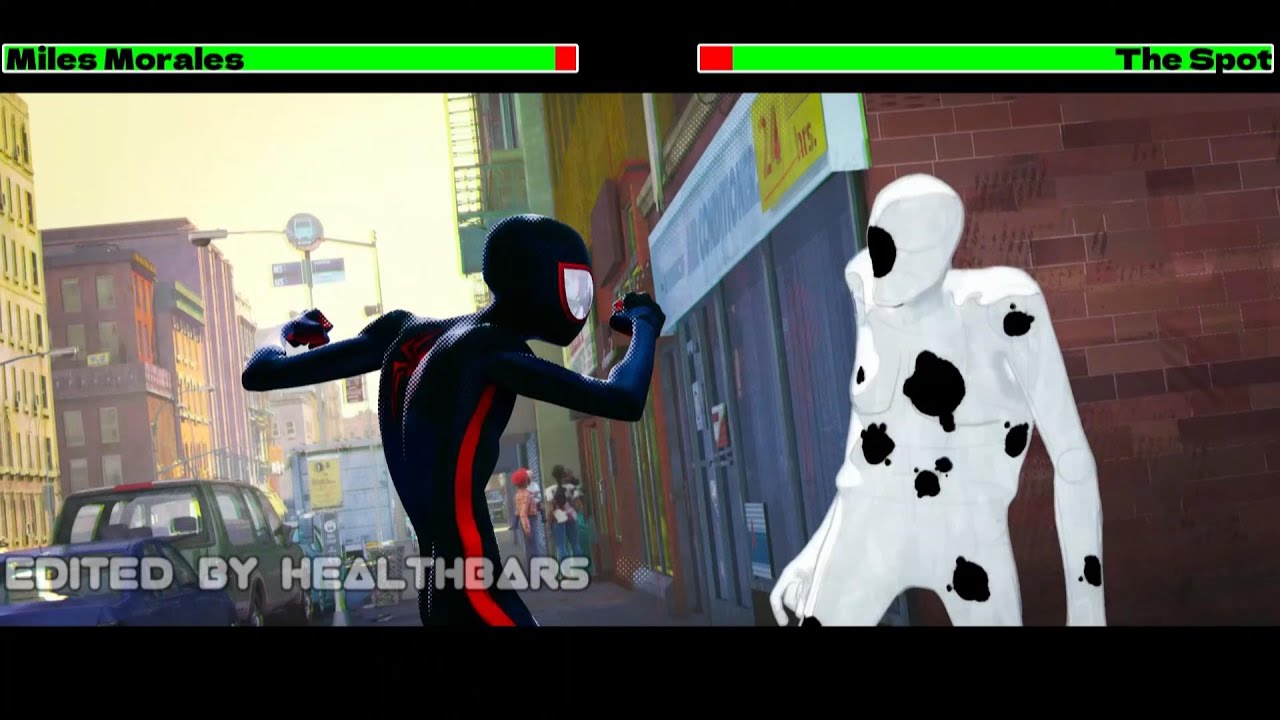 Miles Morales vs. The Spot (First Fight) with healthbars - YouTube