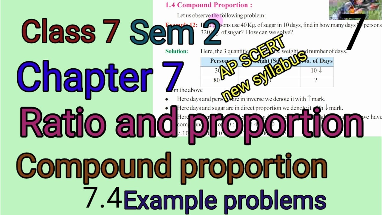 Compound proportion, Example problems, Ratio and proportion, Chapter7 ...