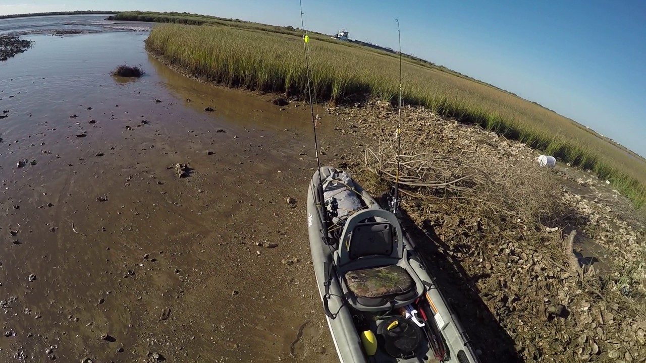 Barge cruising down the Intercoastal Waterway near Chinquapin, Texas ...