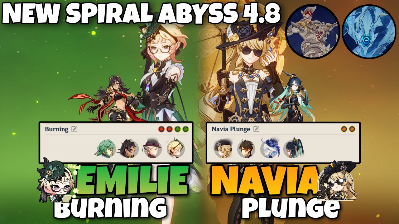 EMILIE BURNING & NAVIA PLUNGE | NEW SPIRAL ABYSS 4.8 | ft. DEHYA & XIANYUN [GENSHIN IMPACT ...