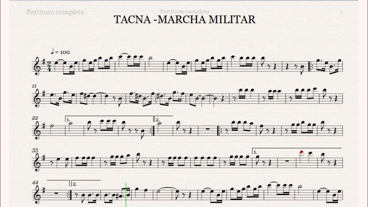 tacna marcha militar partitura trompeta - YouTube