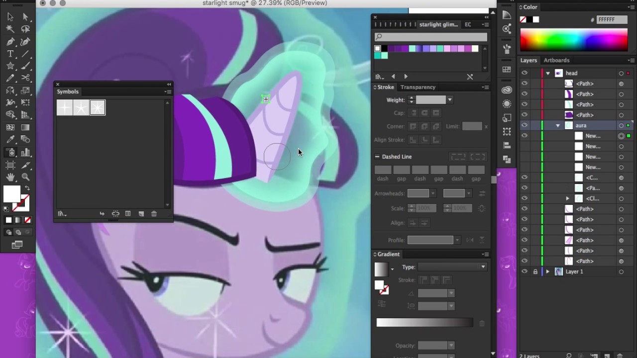 Magic aura tutorial illustrator - YouTube