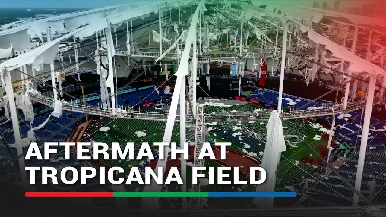 DRONE FOOTAGE: Hurricane destruction to Florida baseball stadium | ABS ...