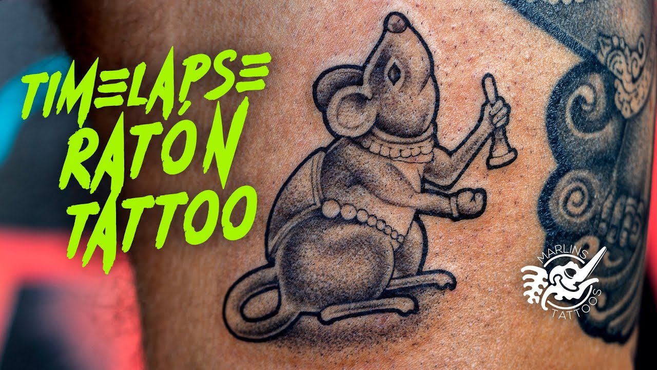 🐭 TATTOO Timelapse Ratón Tatuaje "Mouse Lord Ganesha Tattoo" Single ...