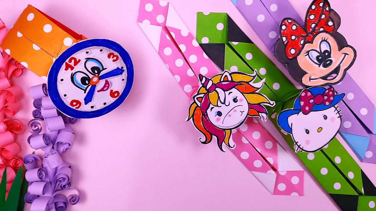 How to make easy paper watch/Paper watch/Paper craft/Origami paper ...