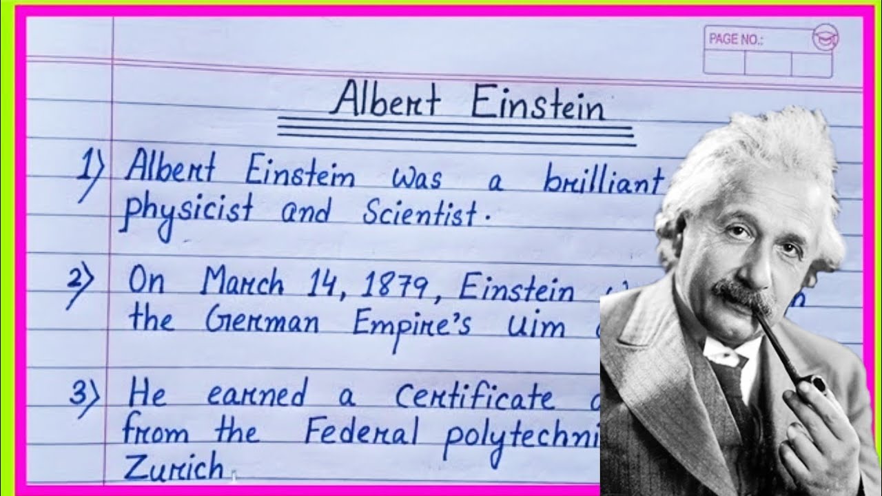10 Lines on Albert Einstein In English || - YouTube