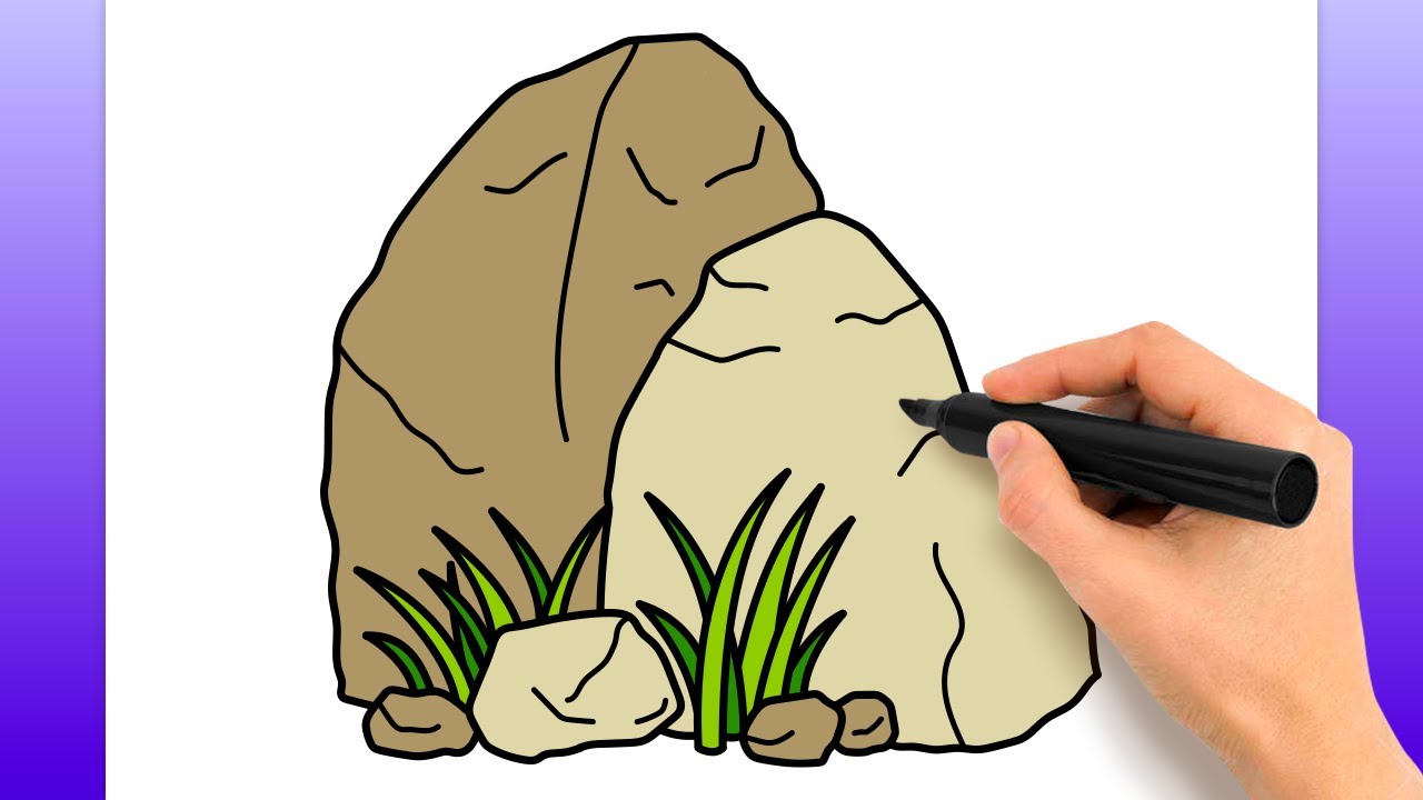 Cómo Dibujar Rocas (Tutorial De Dibujo Fácil) - YouTube