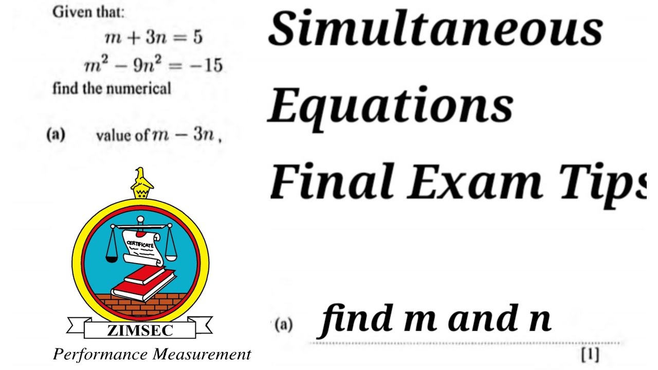 Simultaneous Equations, Final exam tips, O level Maths - YouTube