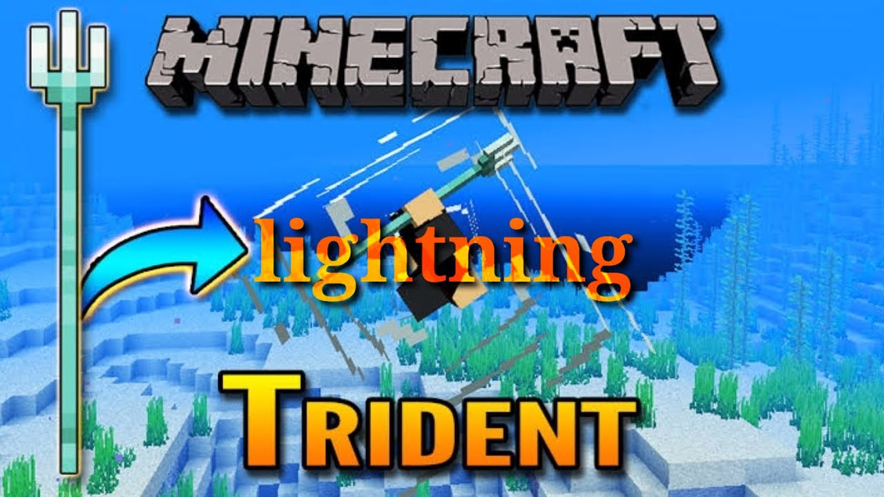 Cara Membuat Trident Lightning Dengan Command Block - YouTube