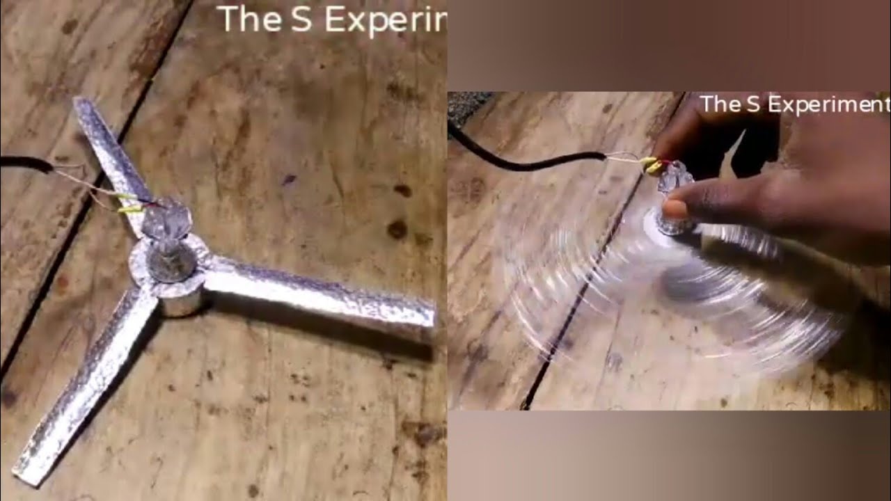 How to make a Ceiling Fan // How to make a ceiling fan from DC motor ...