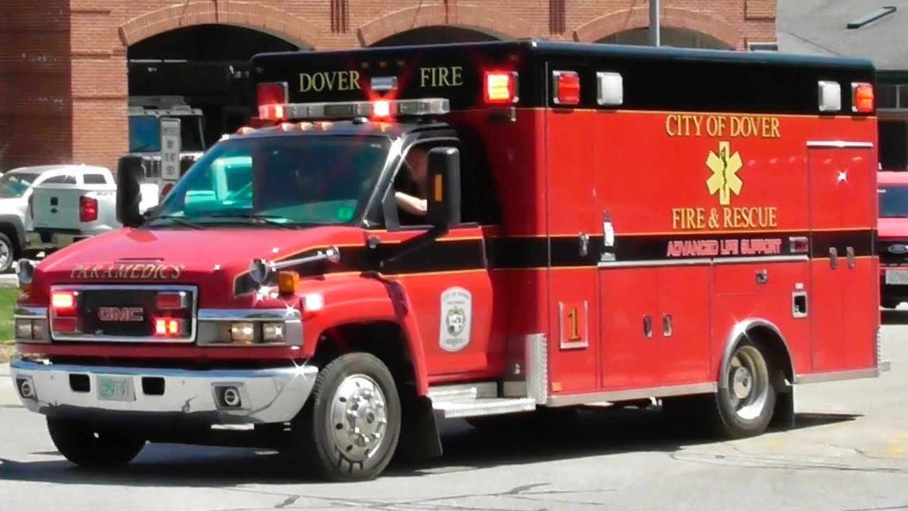 Dover, NH Fire Department Spare Ambulance 1 Responding - YouTube