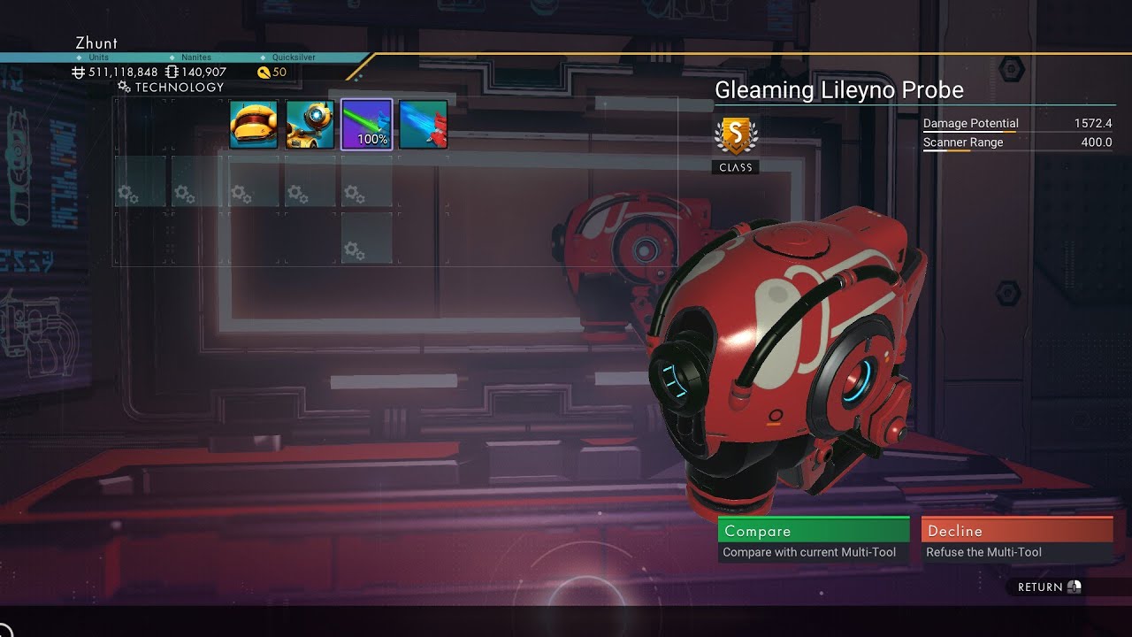 No Man's Sky - Red and White S Class Experimental Pistol Multitool ...