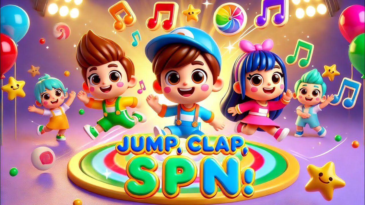 Jump, Clap, Spin! | Fun Kids Dance & Rhyming Song 🎵💃 #nurseryrhymes # ...