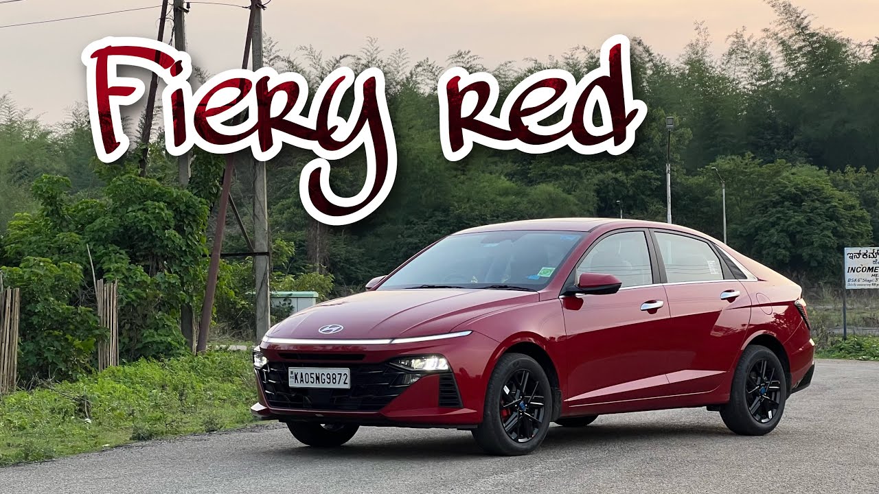 Hyundai Verna 2023 Fiery Red Single Tone Walkaround! #hyundaiverna # ...