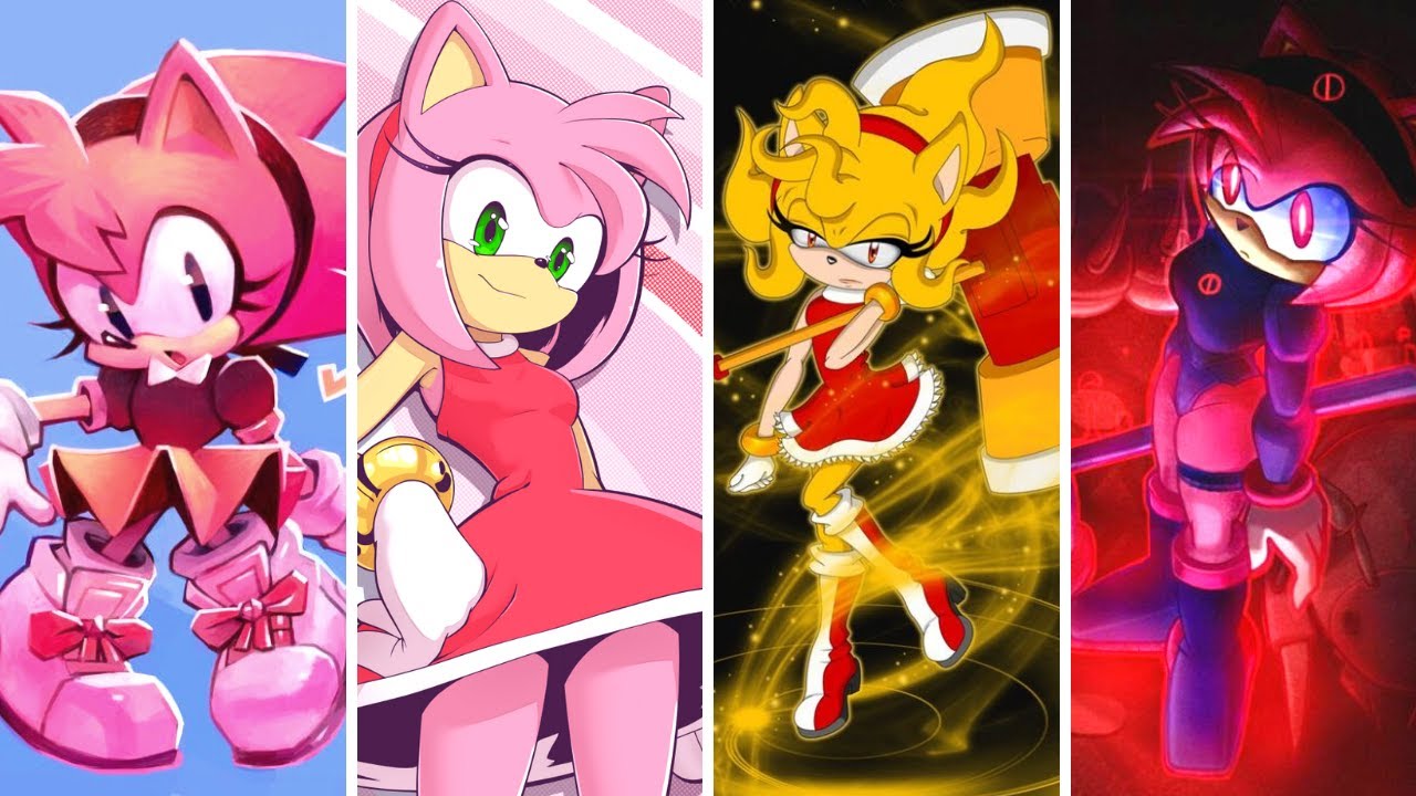 Amy Rose Evolution 2 - Baby Amy Rose vs Amy Rose vs Super Amy Rose vs ...