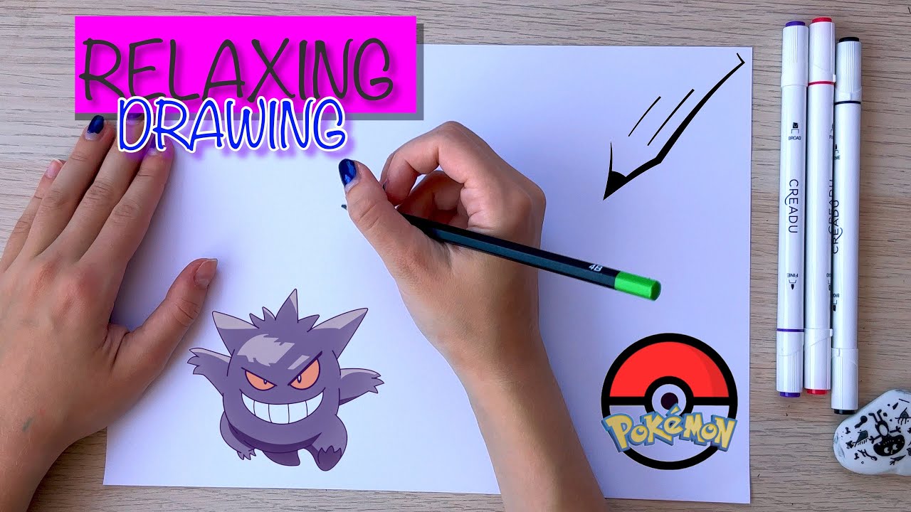 Alexa drawing! Gengar! Pokemon! - YouTube
