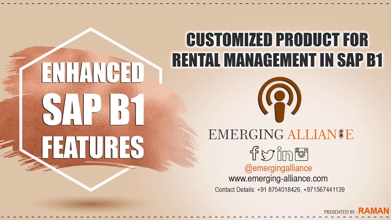 CUSTOMIZED PRODUCT FOR RENTAL MANAGEMENT IN SAP BUSINESS ONE - YouTube