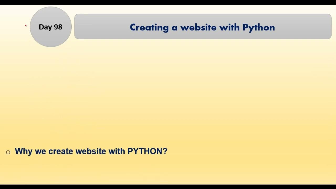 2023-99 Days Complete Python Programming Course (Day 98/99) - YouTube