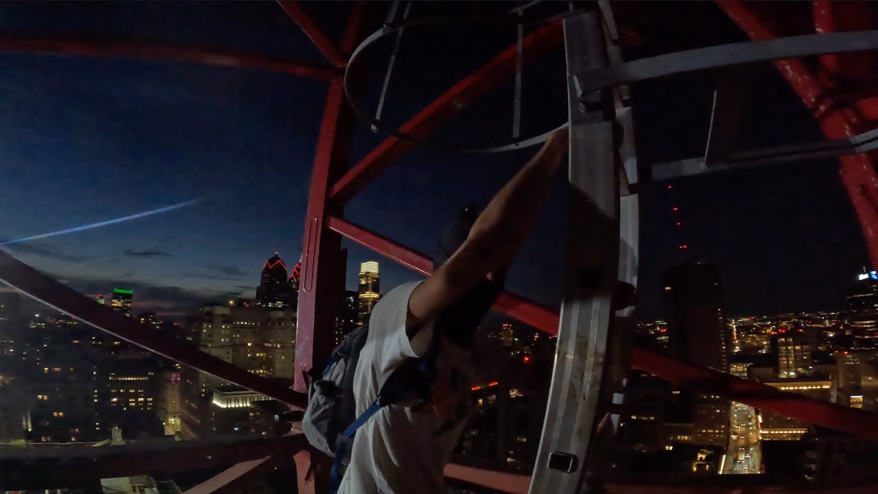 Climbing a Crane RIGHT in the Middle of Center City Philadelphia - YouTube