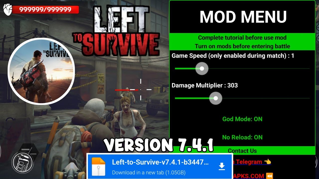 NEW UPDATE!! LEFT TO SURVIVE MOD MENU APK V7.4.1DAMAGE MULTIPLE NO ...