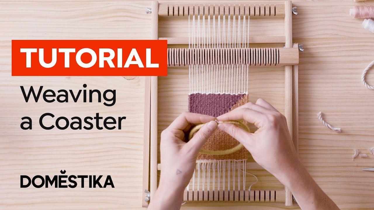 WEAVING TUTORIAL: How to MAKE a Simple COASTER on a FRAME LOOM with ...