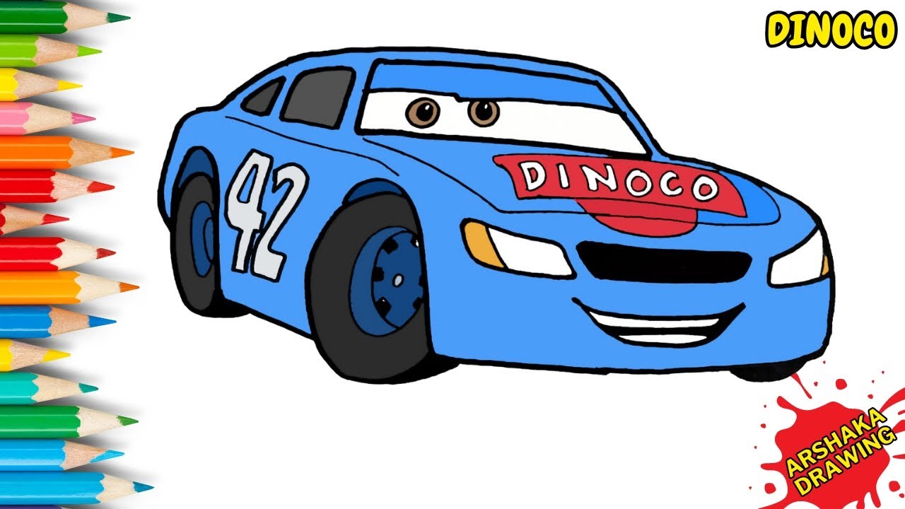 How to Draw Dinoco from Pixar Cars Easy Step by Step | Cars 2 ...