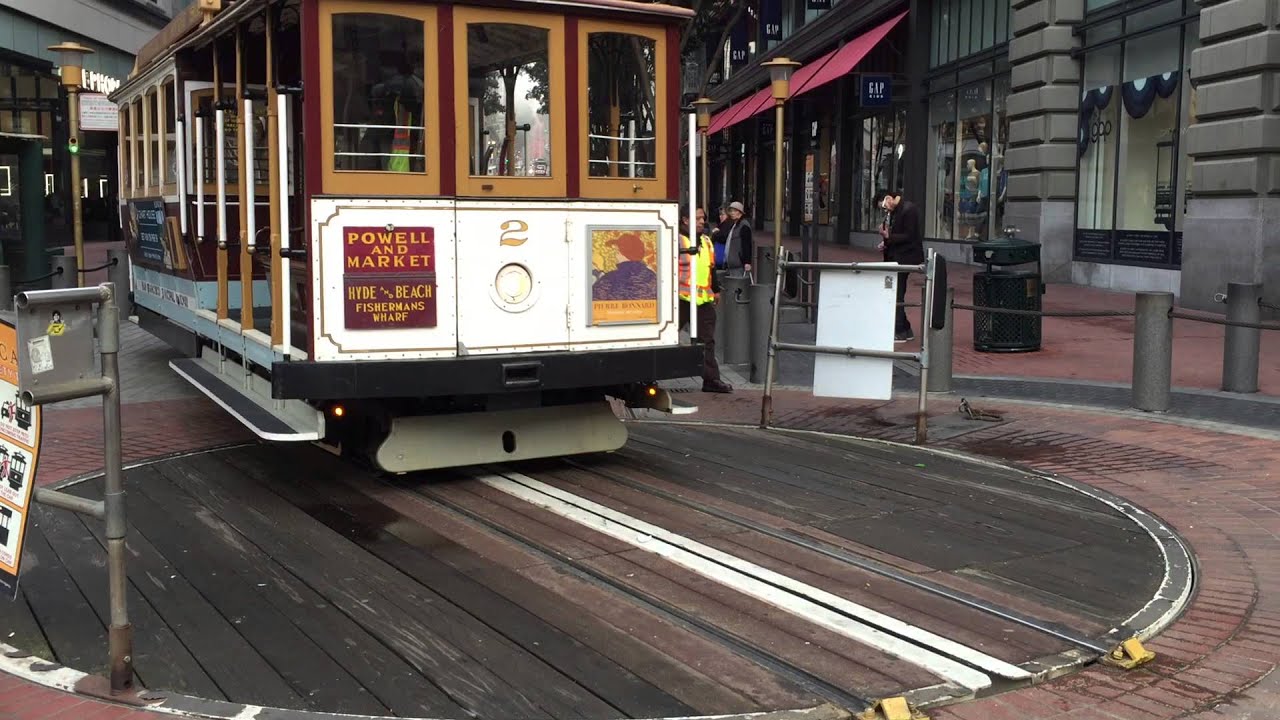 San Francisco cable car turnaround - YouTube