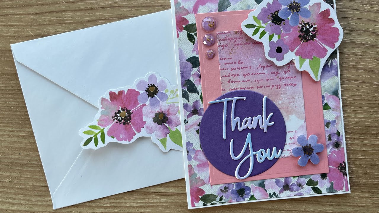 Beautiful floral thank you card with Spellbinders Under the Sea kit # ...