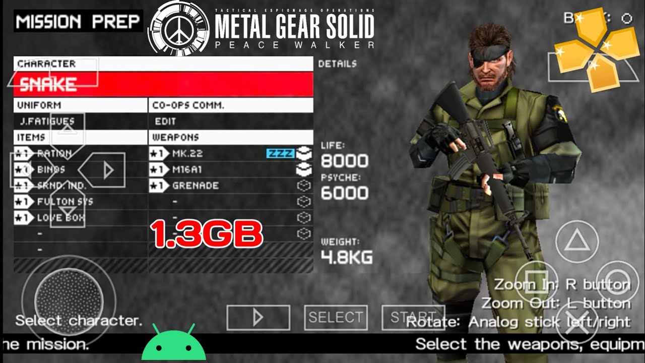 Metal Gear Solid - Peace Walker PSP Game For PPSSPP Emulator On Android ...