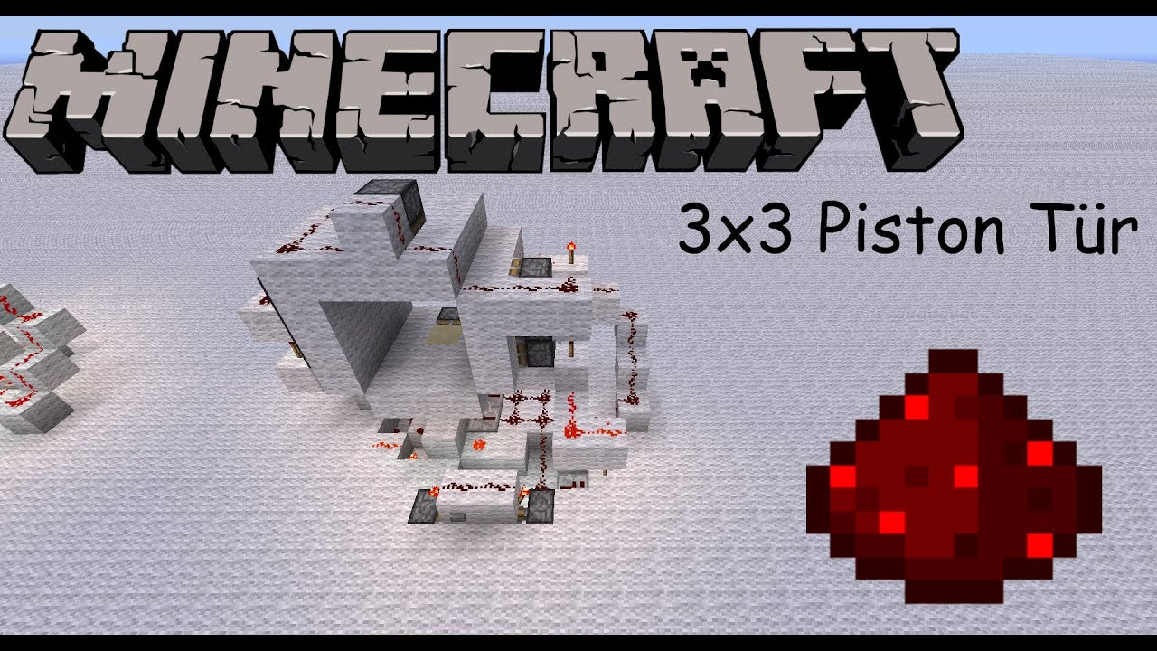 [Minecraft Redstone-Tutorial] 3x3 Piston Tür - YouTube