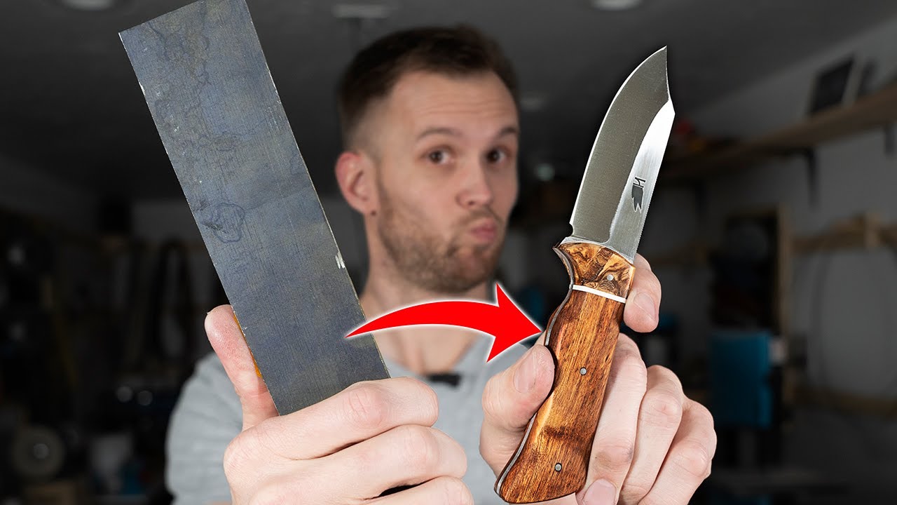 Metal Bar into a Clip Point Knife! - YouTube