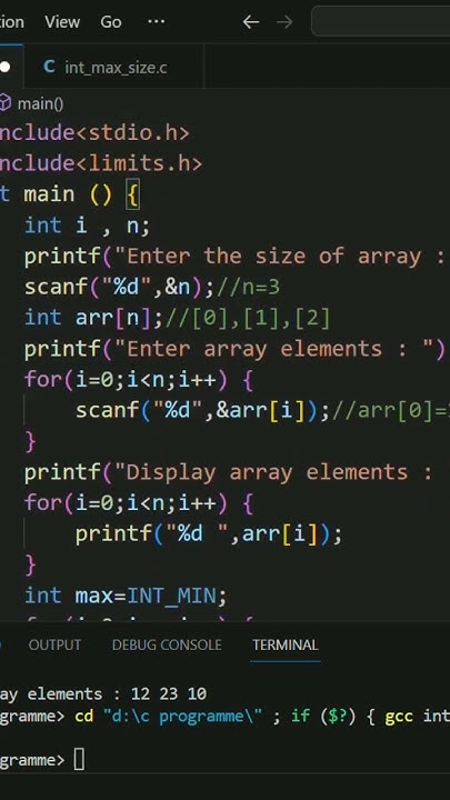 How to find maximum number from an array for both positive and negetive integers .#arrays # ...