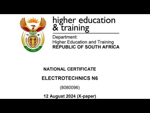 ELECTROTECHNICS N6 AUGUST 2024 FULL PAPER MEMO REVISON - YouTube