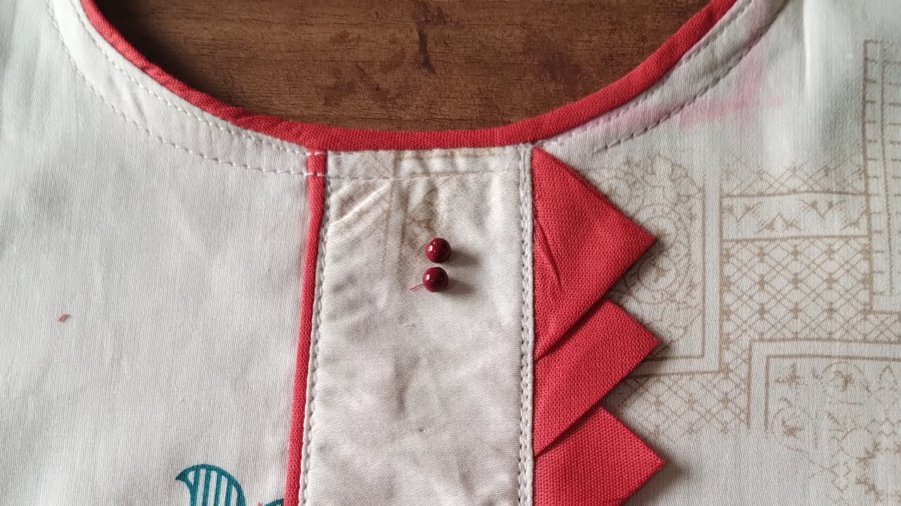 Latest neck patti design # pipin or triangle fabric s beautiful neck ...