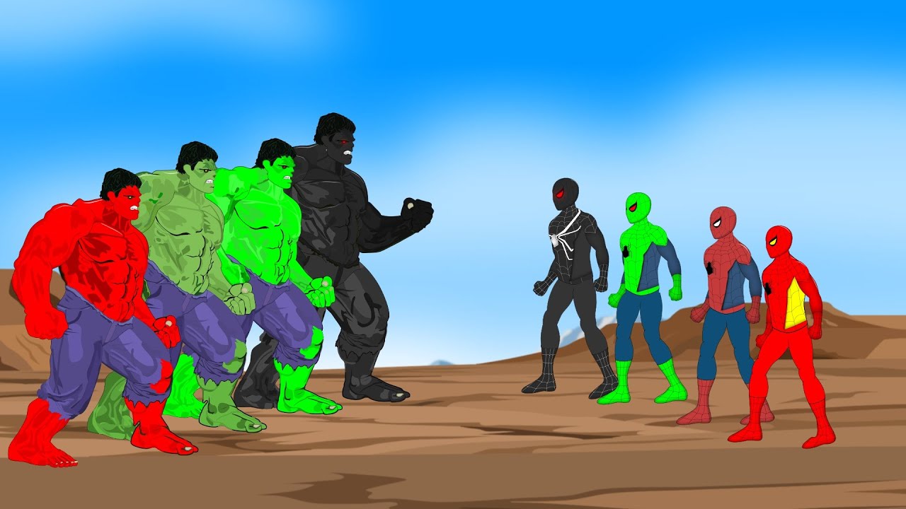 Color Team Hulk vs Color Team Spider-Man [HD] - YouTube