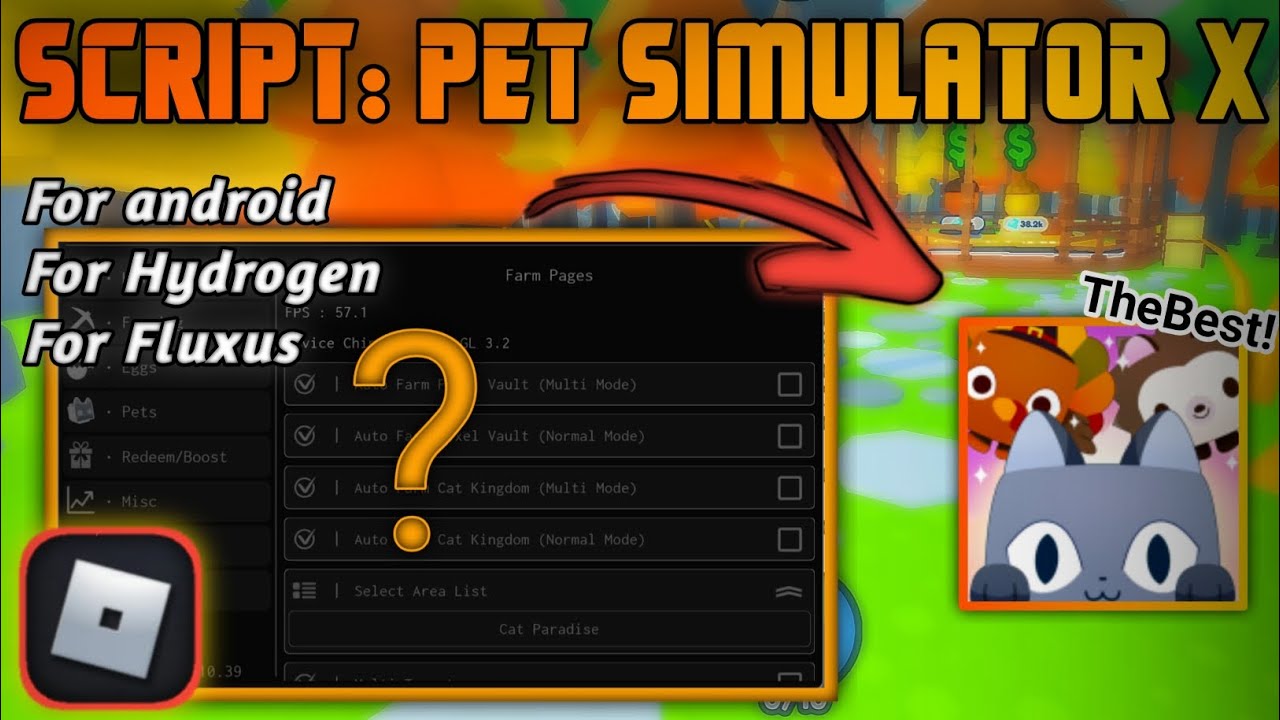 Script Pet Simulator X For android/Auto farm mastery and Hard core 🔥😱 ...