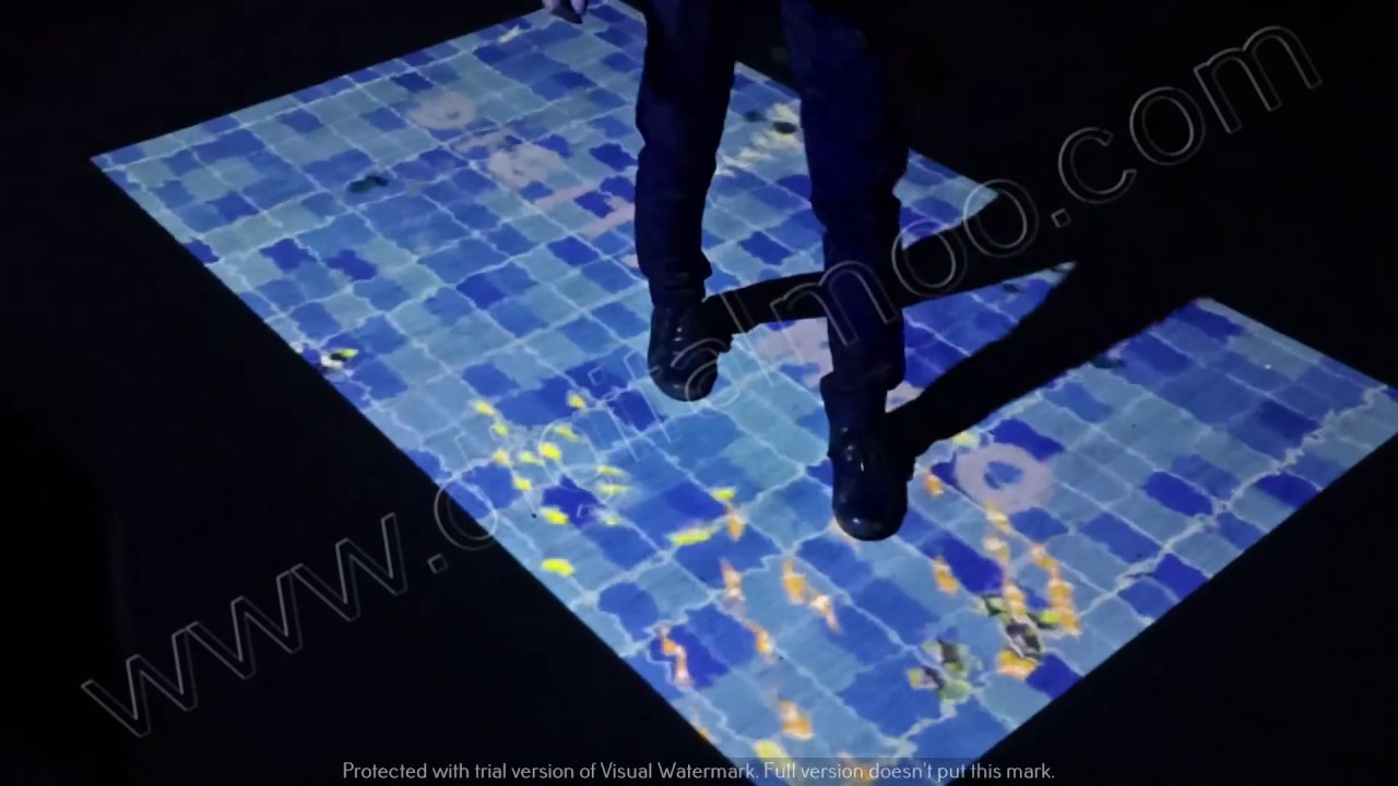 Interactive floor projection with sea fish and realistic water 2019 ...