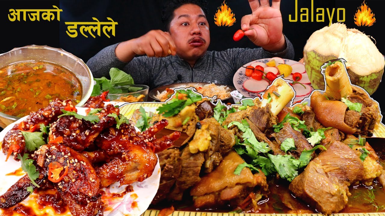 Mutton bone marrow soup, spicy chicken wings, with dally khursani ...