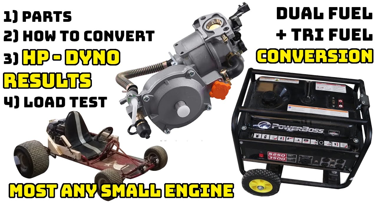 Dual/tri fuel carburetor conversion for generators, mini bike, go kart ...