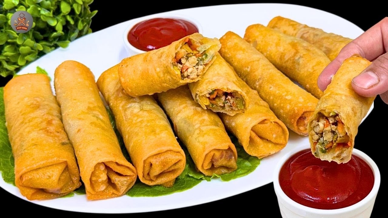 Chicken Spring Rolls Recipe for Iftar | Crispy Chicken Spring Rolls For ...