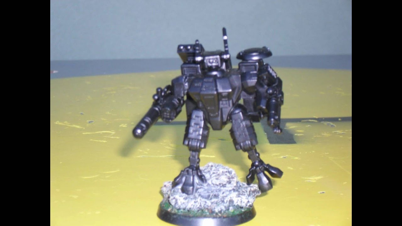 Warhammer 40K - Tau Battlesuit - Converted Base - YouTube