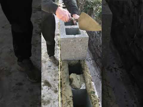 Laying 9” concrete H blocks - Bricklaying UK #bricklaying - YouTube