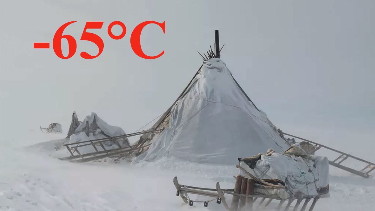 Survival in the Arctic Cold.Unique Nomad Home in the Tundra! Russia ...