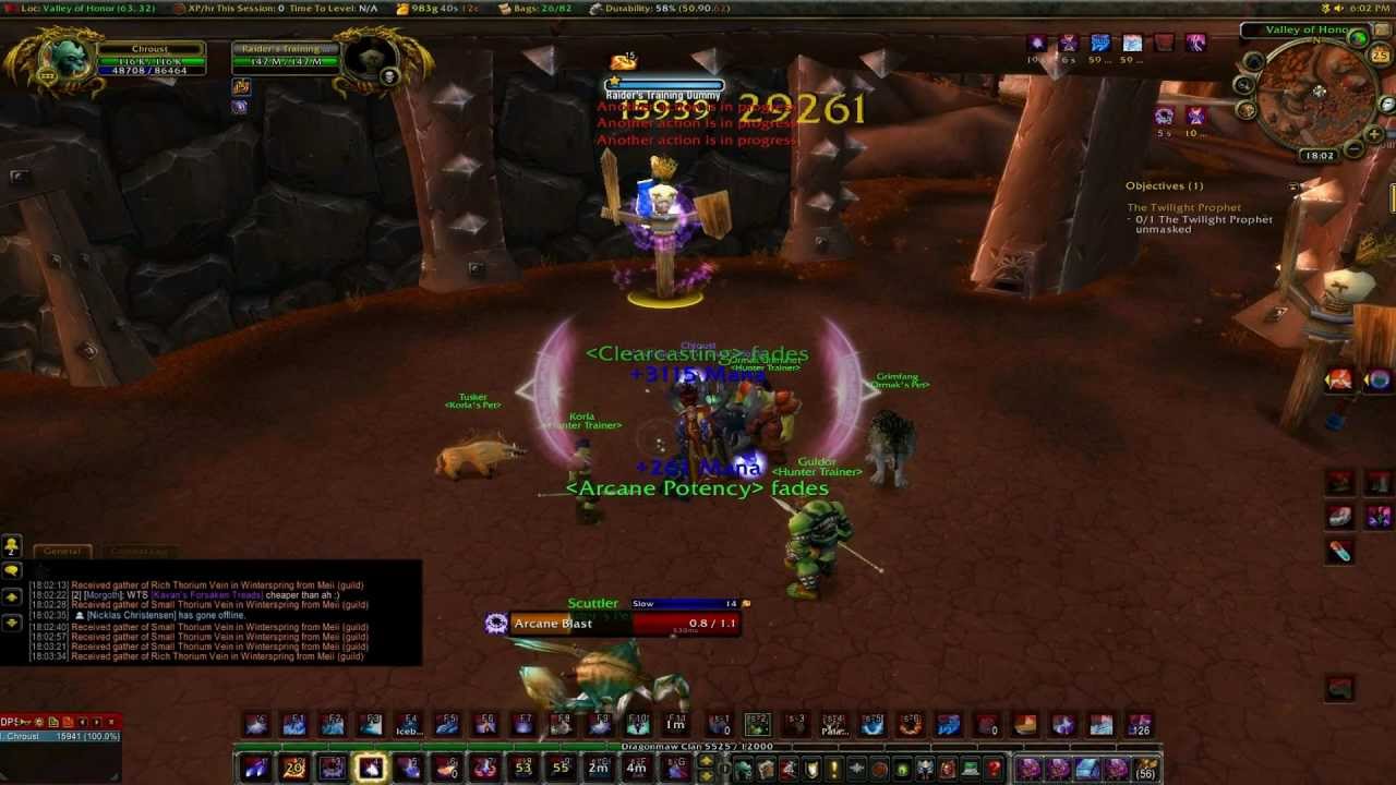 World Of Warcraft: Mage ARCANE ROTATION GUIDE [4.3.3]!! - YouTube