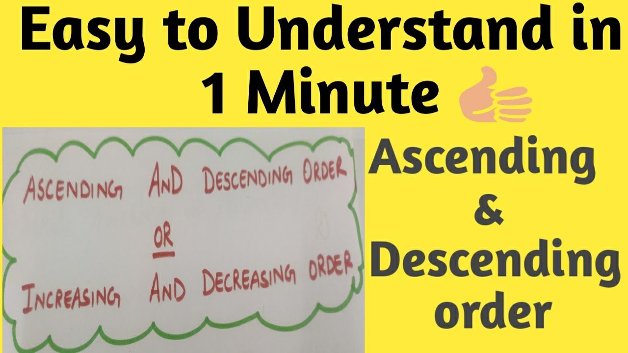 Ascending / Descending order#Increasing /Decreasing order# how to teach ...