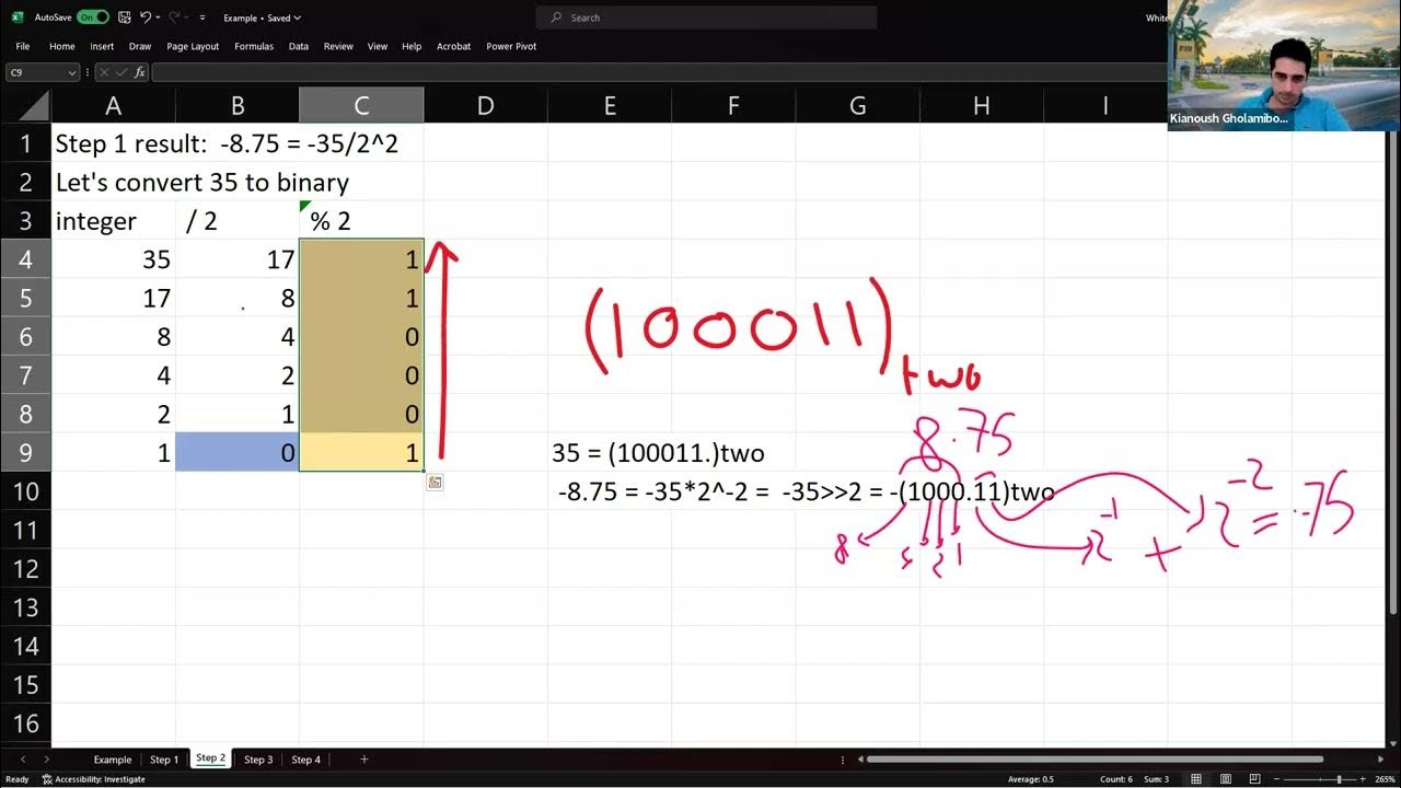 Example of Converting a Number to its IEEE 754 Single Precision Notation - YouTube