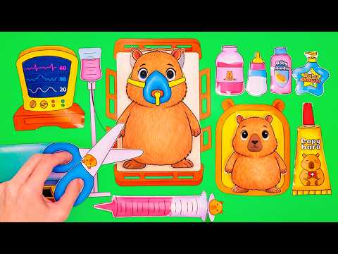 Baby-Capybara-Überraschung! 🐹💗 DIY-Papierset, Krankenhaus & Squishies ✂️✨