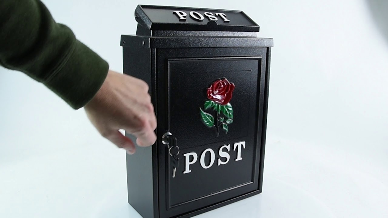 D1562 Red Rose Wall Mounted Post Box - YouTube