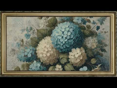 FRAME TV ART CALMING SCREENSAVER VINTAGE BACKGROUND FRAMED FLORAL PAINTING NO SOUND WALLPAPER 4K